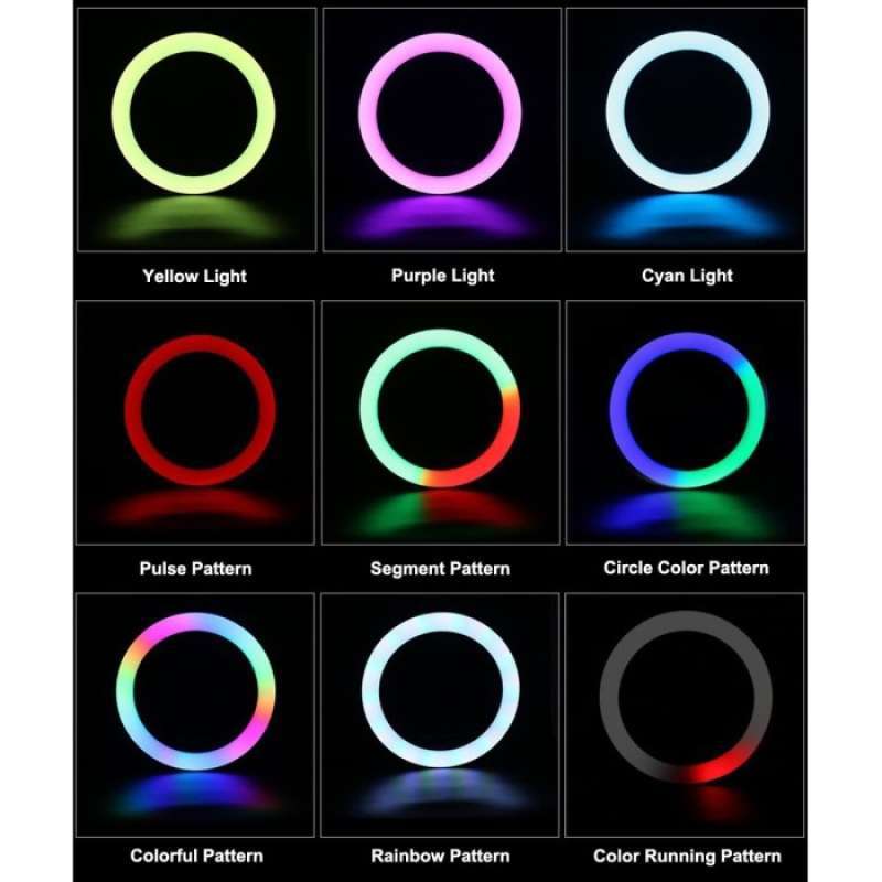 Jual Ring Light Rgb Rainbow Mixio 26cm + Tripod Mini Besi Tiktok ...