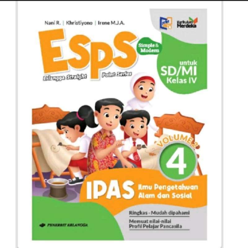 Jual Buku Soal Latihan Esps Ipas Kelas 4 Sd/mi Kurikulum Merdeka Erlangga - Vol 1 Ipas 4 Di ...