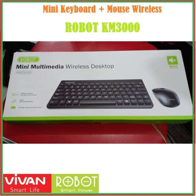 Promo Robot Km3000 Portable Mini Wireless Keyboard & Mouse Combo Diskon ...