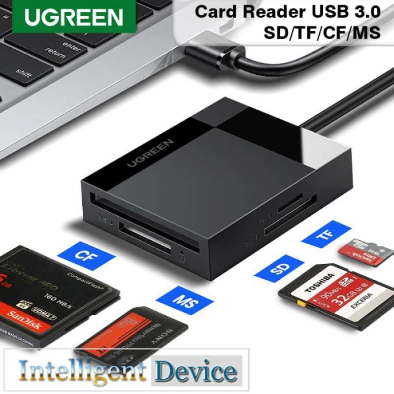 Promo Ugreen Card Reader Usb 3.0 Cf Sd Tf Ms Memory Computer Pc Laptop ...