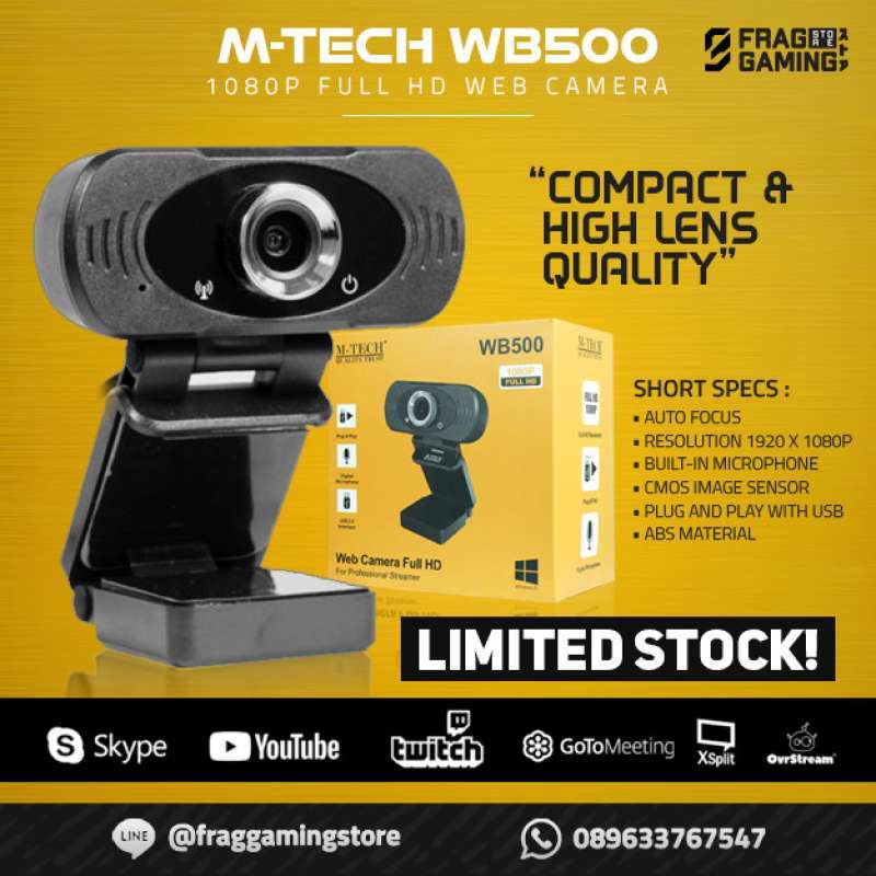 Promo M-tech / Mtech Wb500 / Wb-500 / Wb500 1080p Full Hd Webcam Diskon ...