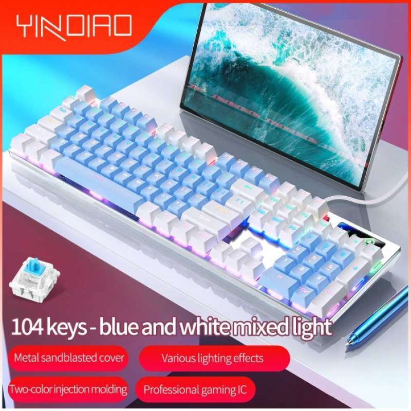 Promo Mechanical Keyboard Gaming Wired Usb Rgb Blue Switch Diskon 23% ...