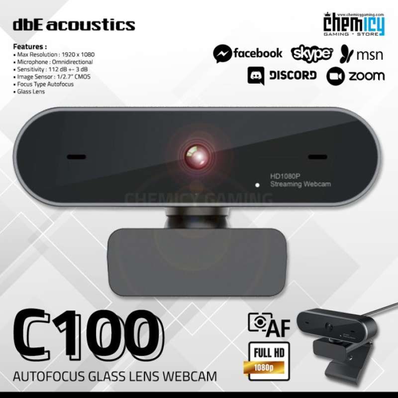 Promo Dbe C100 Full Hd 1080p Autofocus Glass Lens Webcam Diskon 23% Di ...