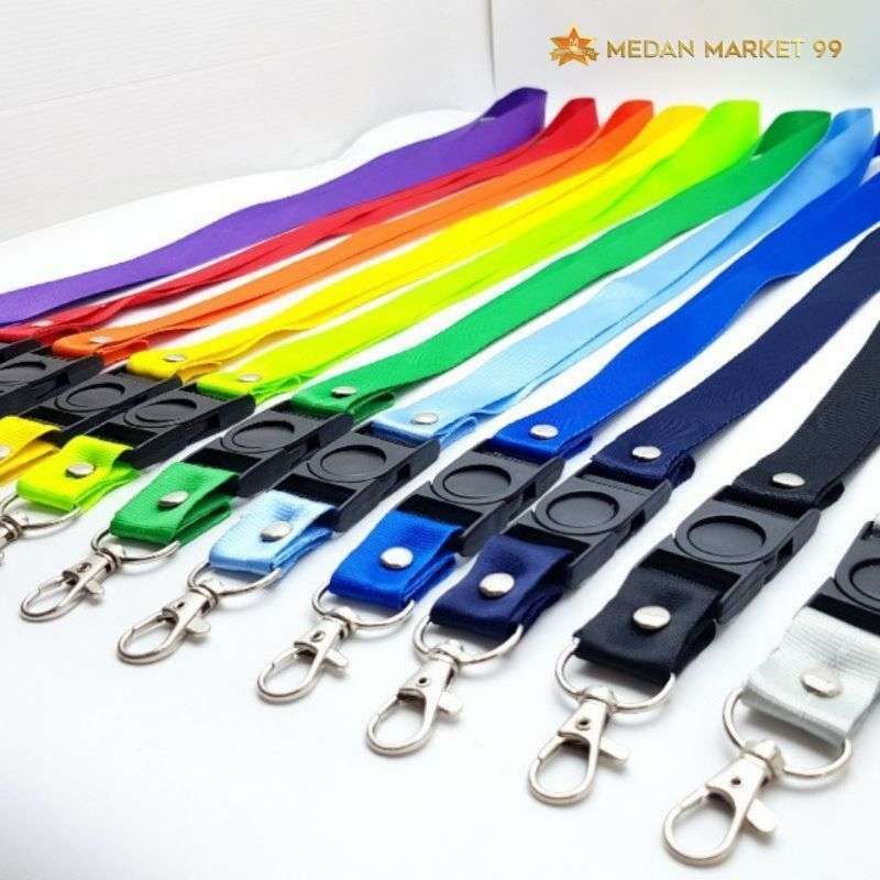 Jual Tali Lanyard Lebar 2 Cm Polyster Stopper Id Card/ Name Tag ...