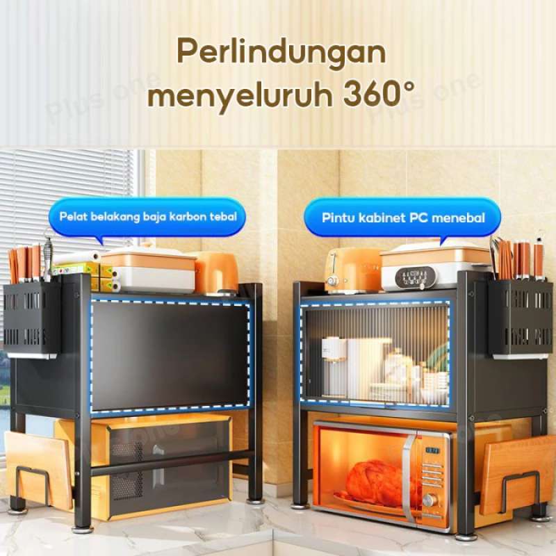 Promo Rak Dapur Susun Microwave Rack Oven Rak Penyimpanan Stainless ...
