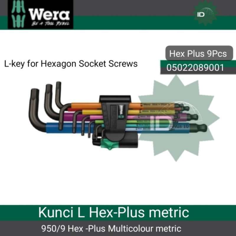 Promo Kunci L Hex-plus Metric Set Wera 05022089001 Ball Point L-key, 9 ...