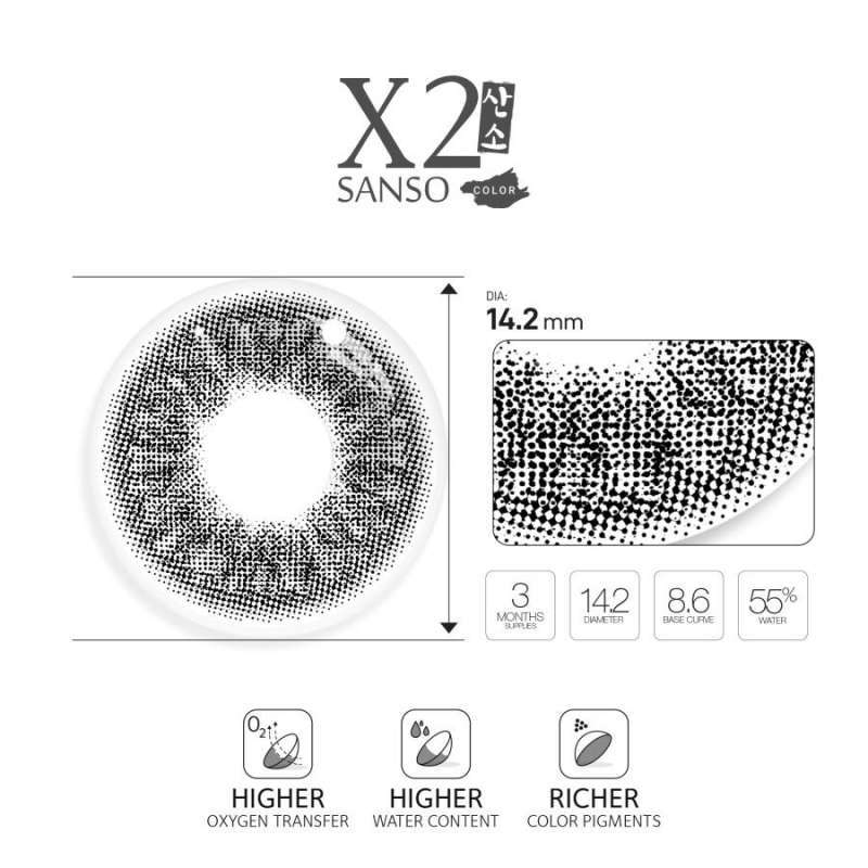 Jual Softlens New X2 Sanso Color 14,2mm Normal / Soflen Sanso ...