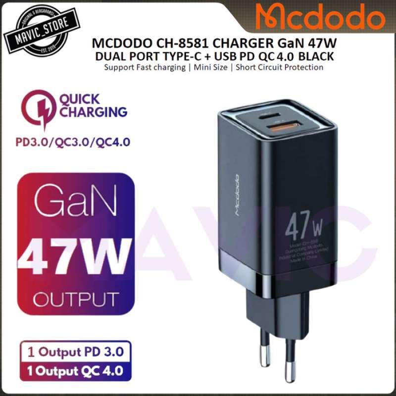 Promo Mcdodo Ch-8581 Gan Adapter Adaptor Charger 47w Fast Pd Qc 4.0 Diskon 33% Di Seller ...