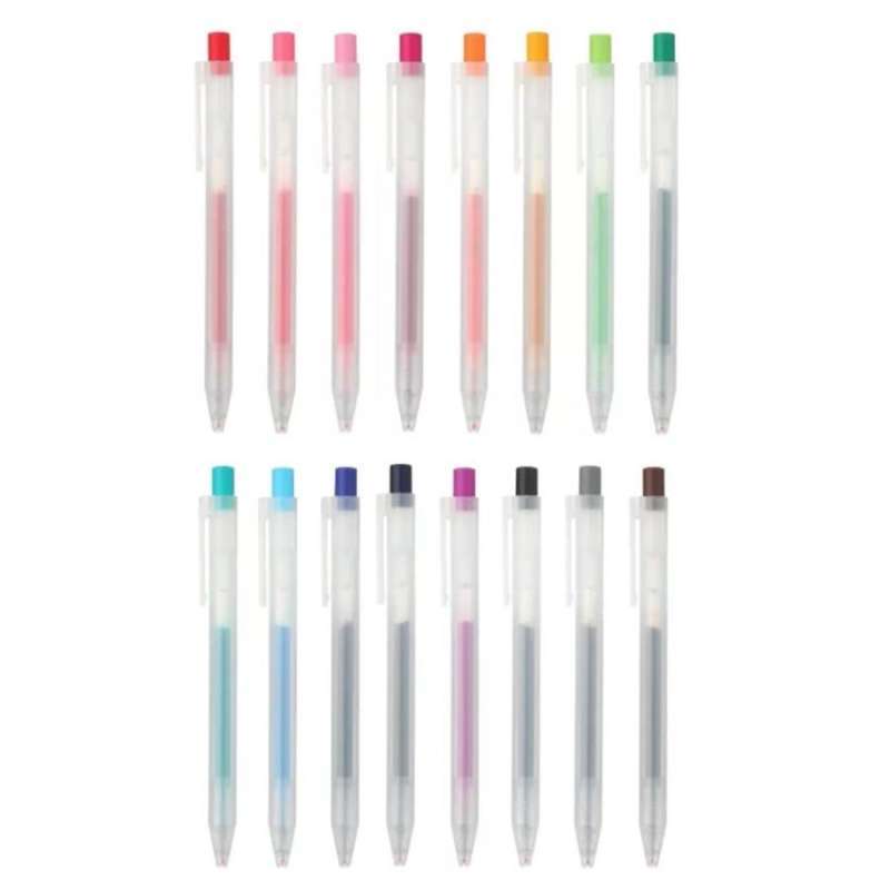 Jual Muji Knock Type Gel Ink Pen 0.5mm Pulpen Original Muji - Red Di ...