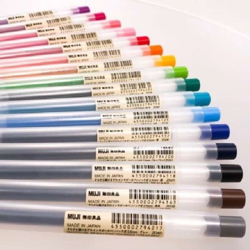 Jual Muji Knock Type Gel Ink Pen 0.5mm Pulpen Original Muji - Red Di ...
