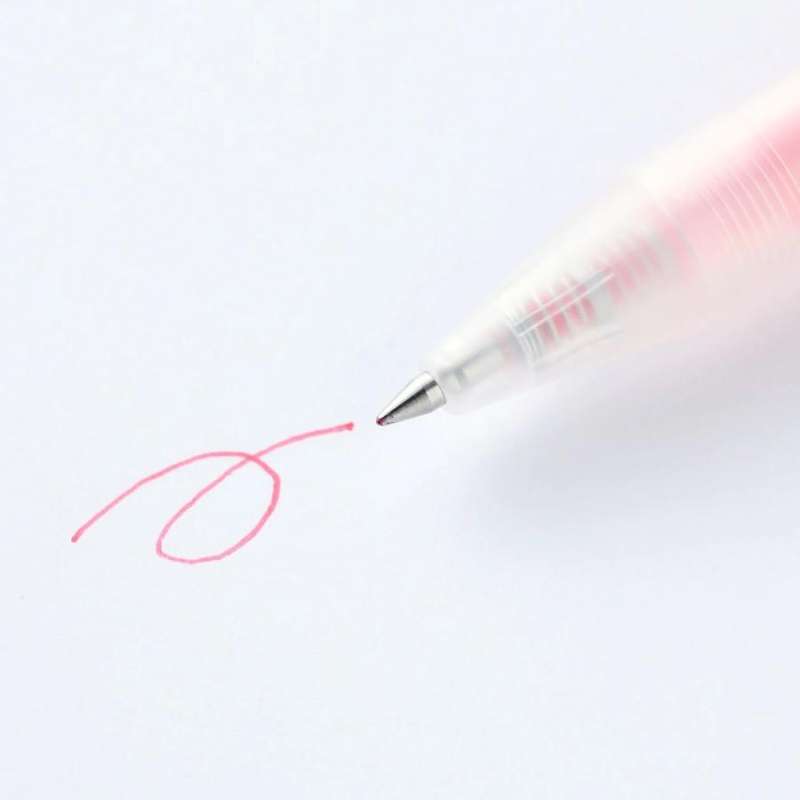 Jual Muji Knock Type Gel Ink Pen 0.5mm Pulpen Original Muji - Pink Di ...