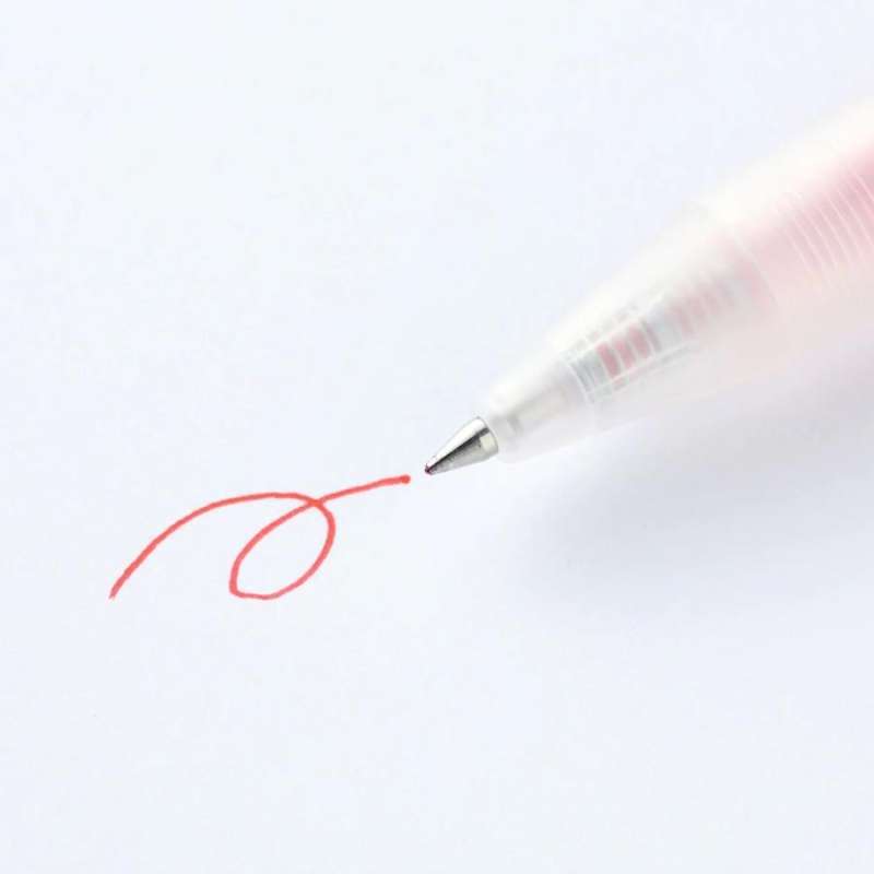 Jual Muji Knock Type Gel Ink Pen 0.5mm Pulpen Original Muji - Red Di ...