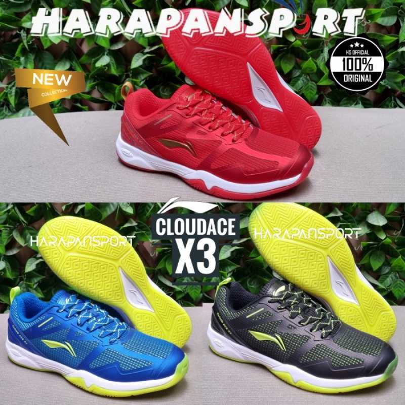 Promo Sepatu Badminton Lining Cloud Ace X3 Cloudace X 3 O.r.ig.in.al 100% - Redgold, 46 - 29cm ...