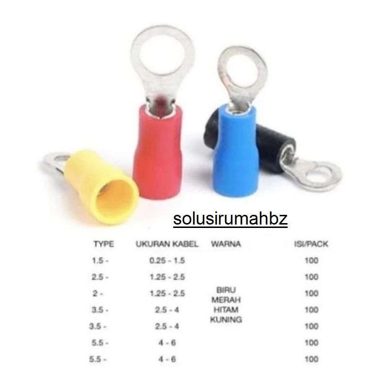 Jual Penyambung Kabel O Atau Y Per 1 Biji Skun Cable Karet Non Pilih Warna Merah Kuning Hitam ...