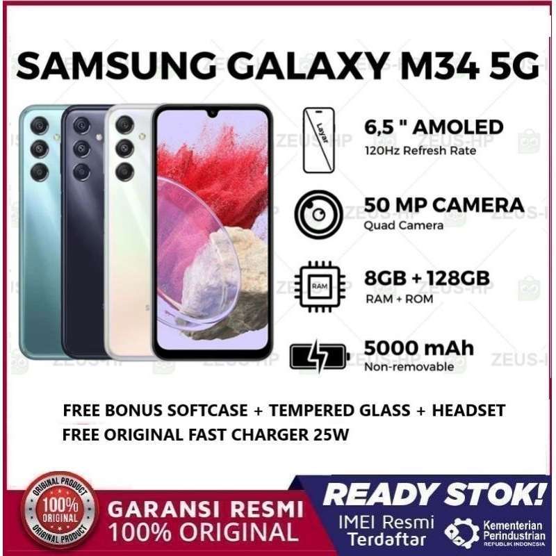 Jual Samsung Galaxy M34 5g 8/128gb Garansi Res {original} - Silver ...