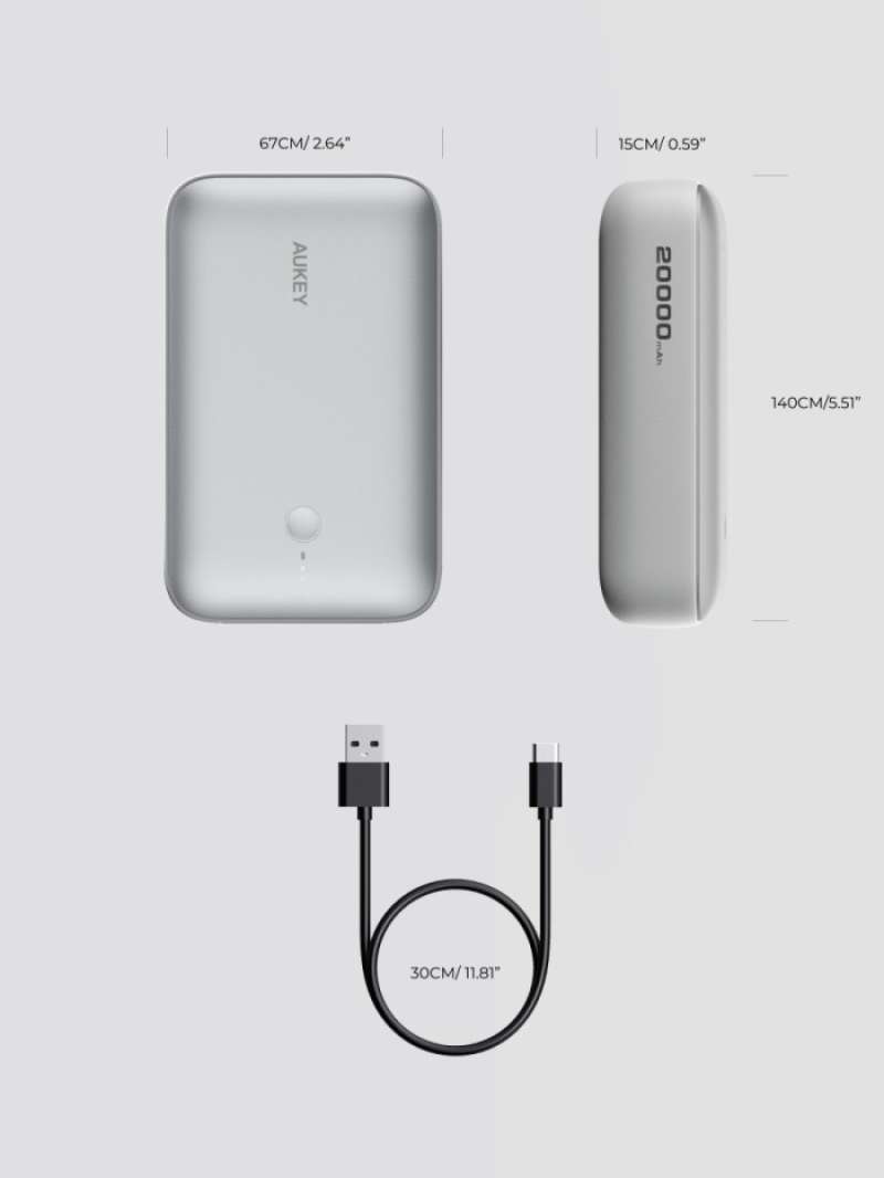 Jual Power Bank Aukey Pb-y57 Spark Mini 20000mah Compact Fast Charging ...