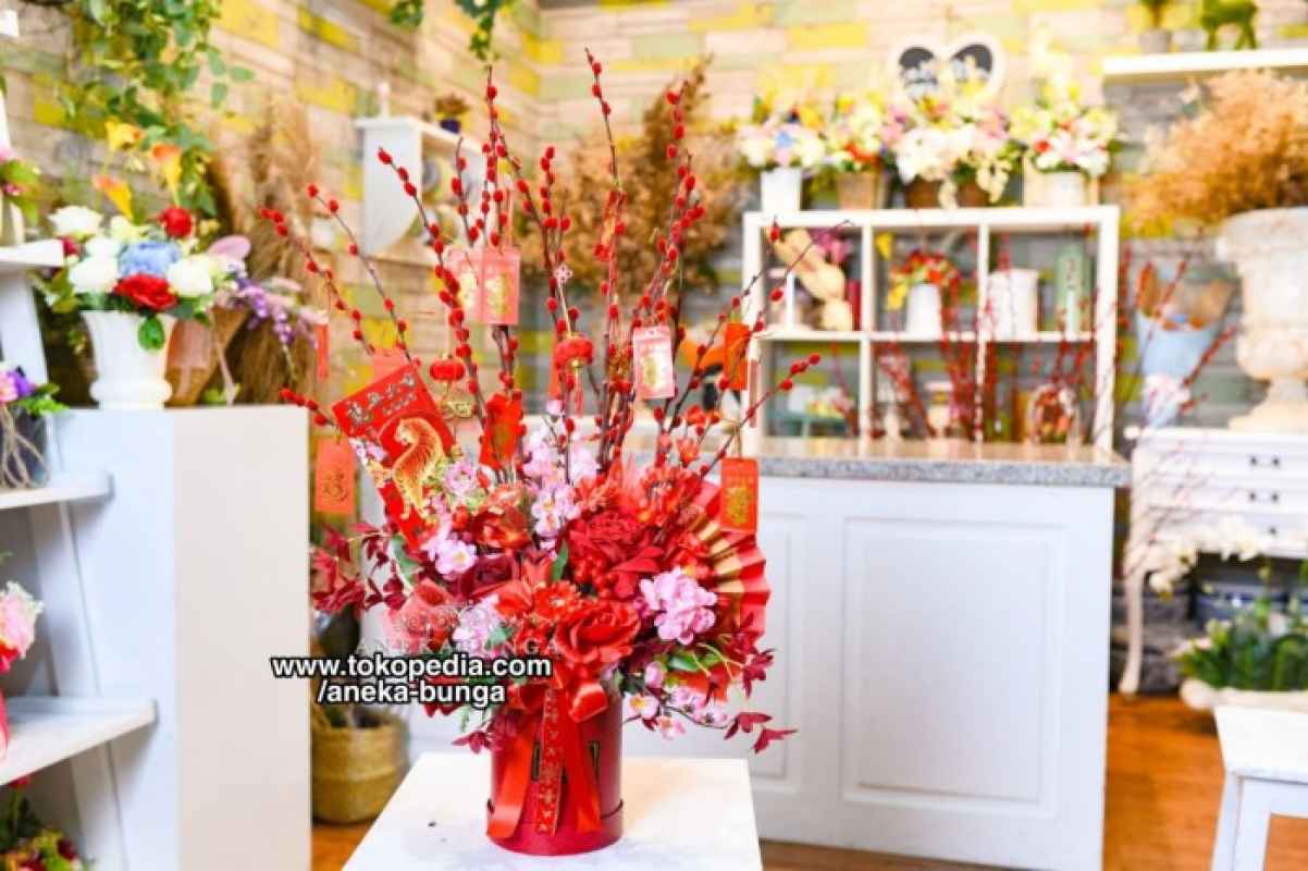 Promo Pussy Willow Bunga Kotak Chinese Year Flower Box Angpao Meihua ...