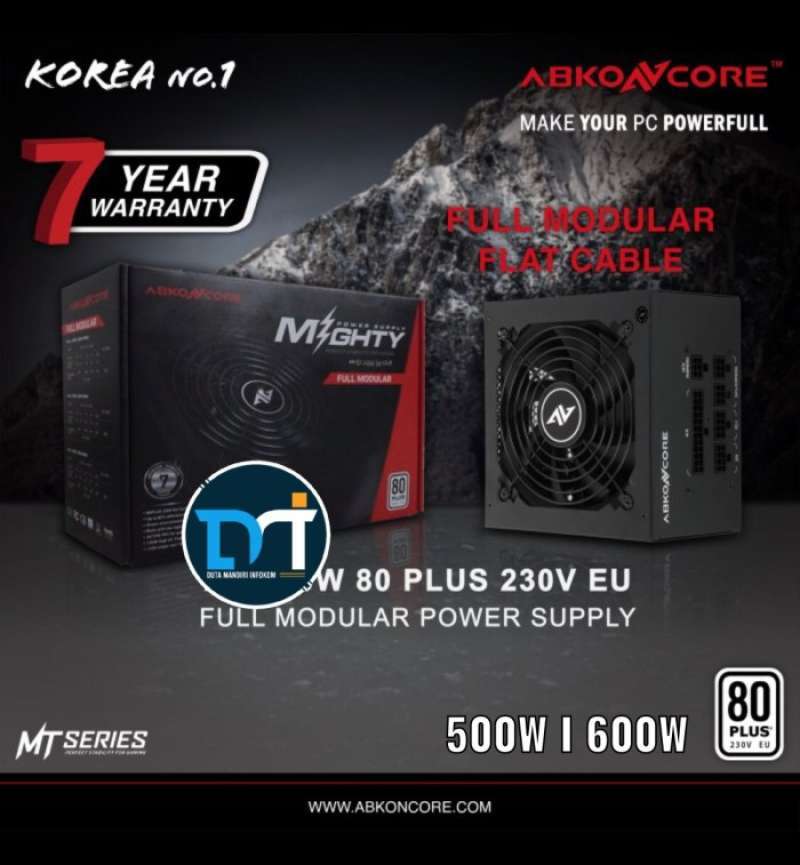 Promo Abkoncore Mighty 500w I 600w - 80+ Plus Full Modular Power Supply Diskon 23% Di Seller ...