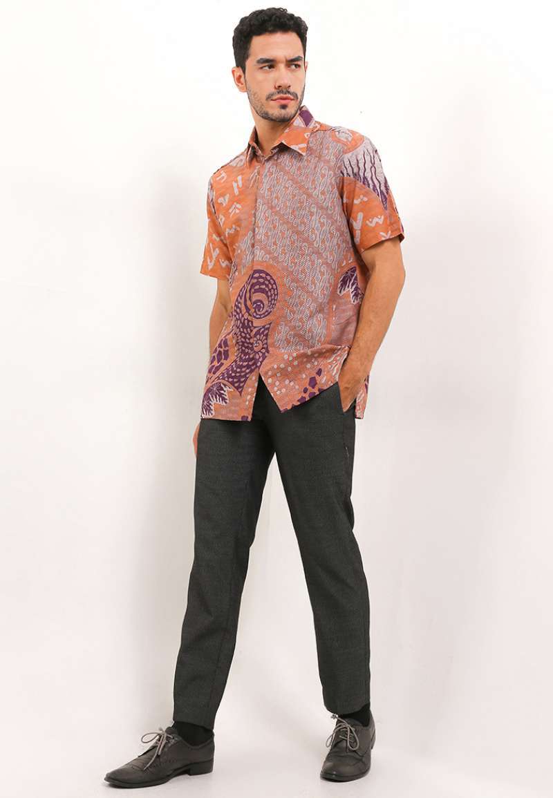 Promo Arjuna Weda Hem Body Fit Batik Aksara Lontara 53a163054 - Orange ...