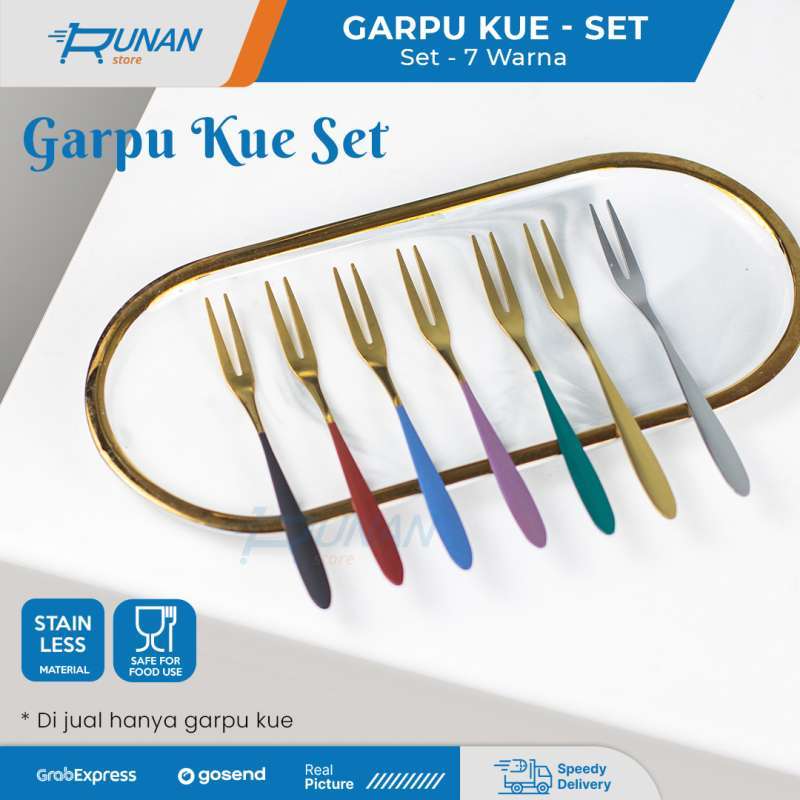 Jual Dessert Fork Garpu Buah Set Estetik - Garpu Dessert Cafe - Garpu ...