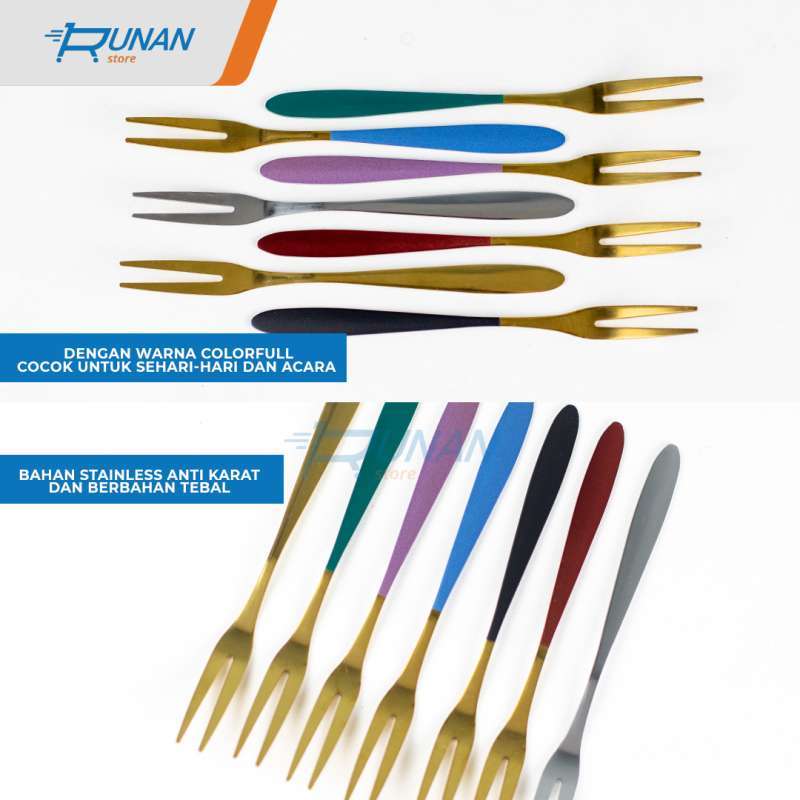 Jual Dessert Fork Garpu Buah Set Estetik - Garpu Dessert Cafe - Garpu ...
