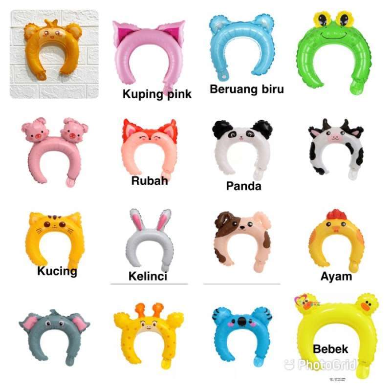 Jual Bando Balon / Bando Karakter Hewan / Bando Imut / Hiasan Kepala ...