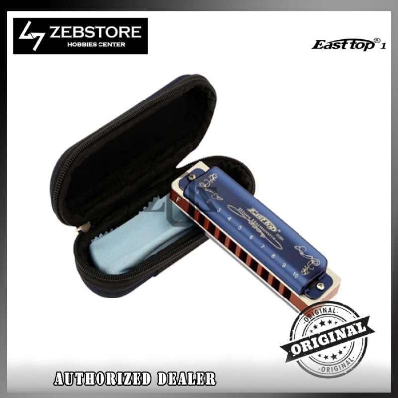 Jual Harmonika Harmonica Diatonic Easttop T008k 10 Holes 20 Tones Blue ...