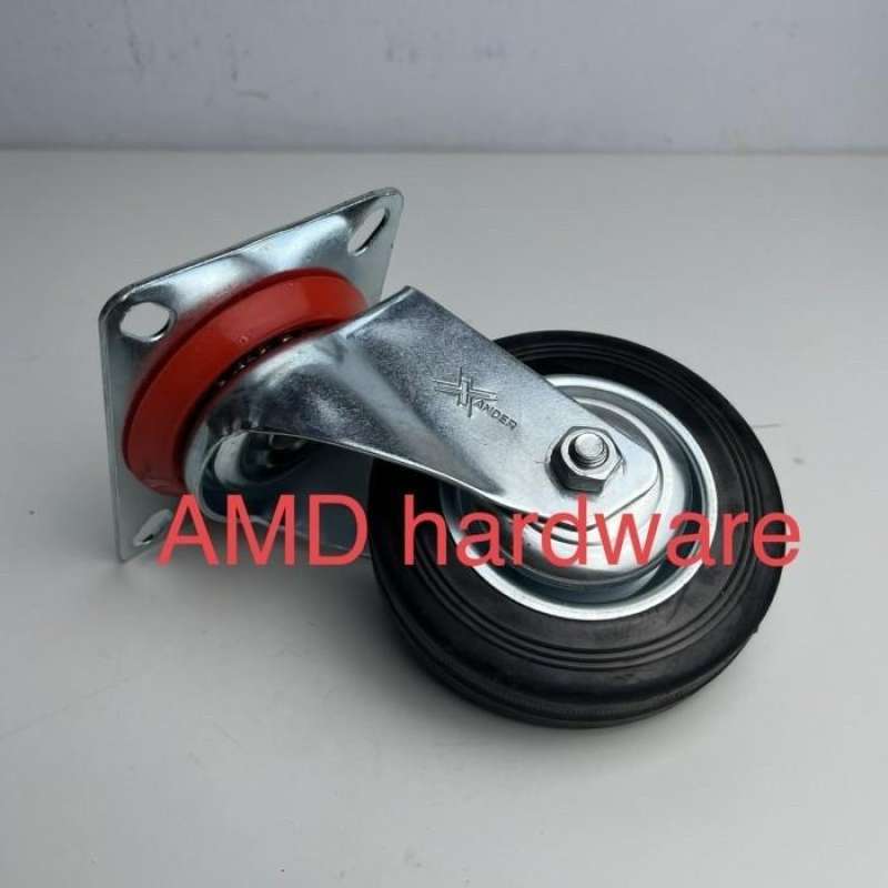 Jual Roda Karet 4 Inch Hidup Hitam Etalase Troli Rak Besi Rubber 100mm ...