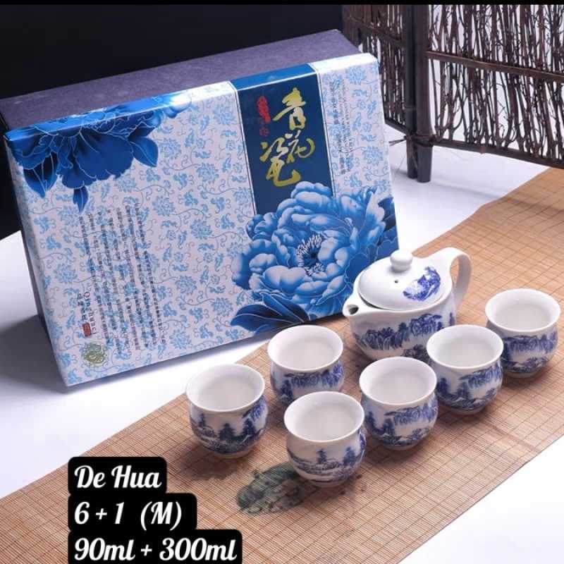 Promo Qing Hua Ci Box 6 +1 Chines Teapot Teko (m) Cups Porcelain Tea ...