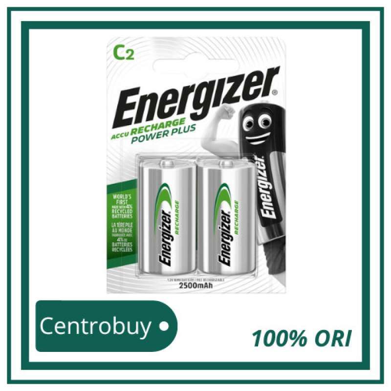 Promo Energizer Power Plus C Hr14 2500mah Rechargeable Batteries 2 Pack ...