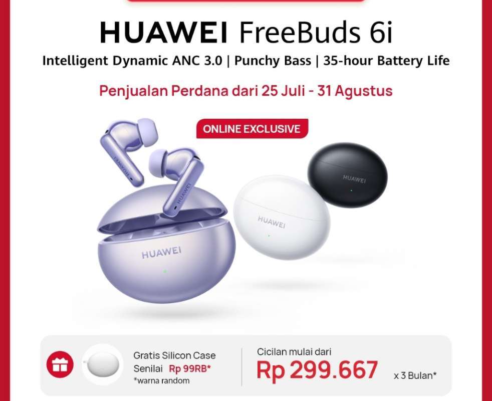 Jual Huawei Freebuds 6i Tws | Intelligent Dynamic Anc 3.0 | Punchy Bass ...