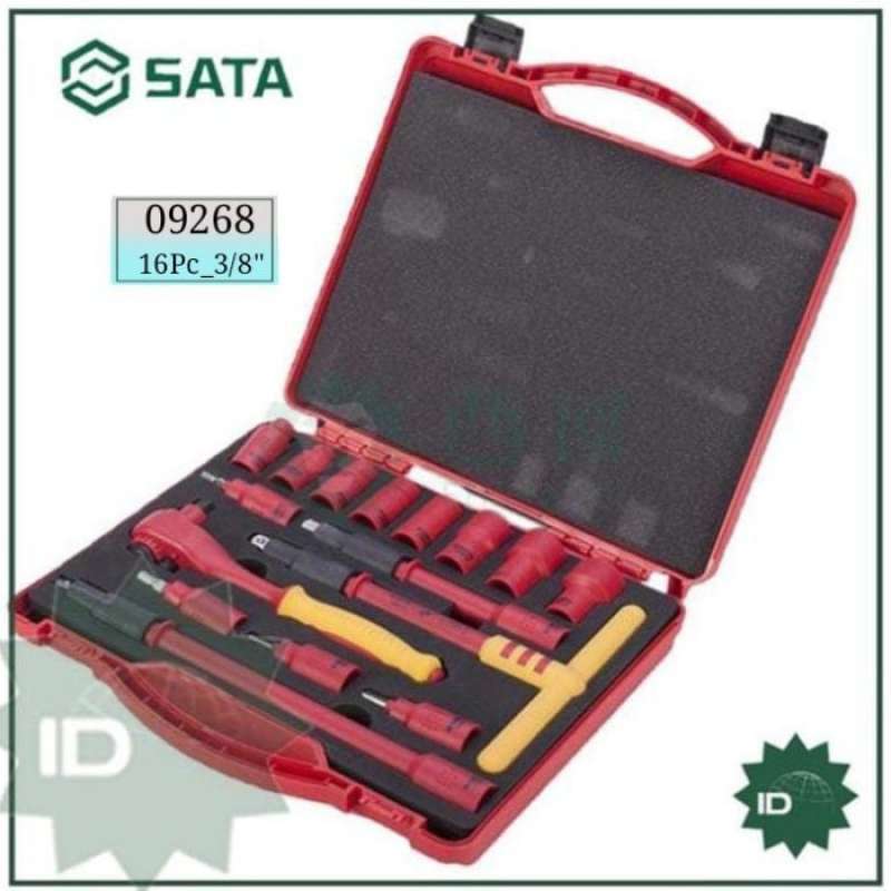 Promo Socket Vde Listrik 16pc 09268 Drive 3/8 Insulated Socket Set ...