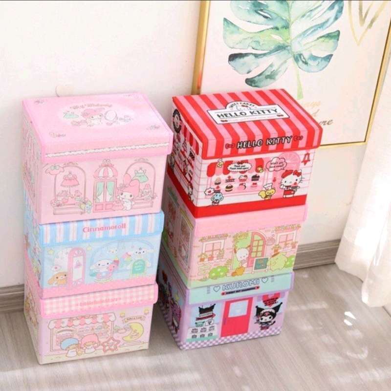 Jual Storage Box Sanrio Dengan Penutup Kawaii Kotak Penyimpanan Tutup ...