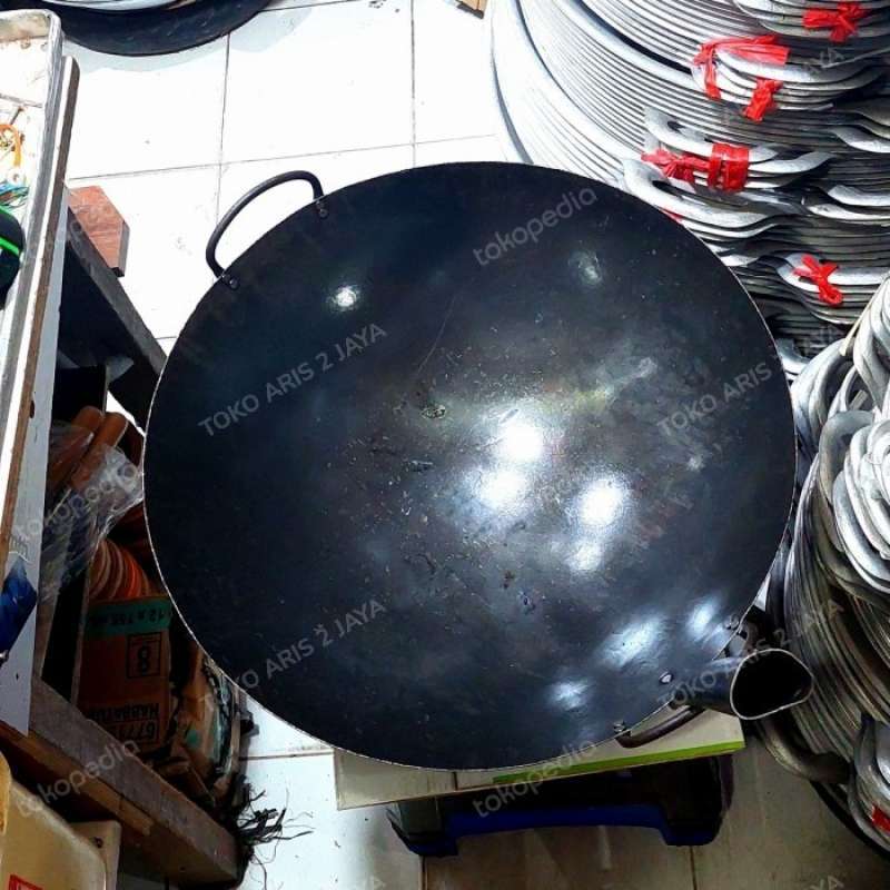 Promo Wajan | Kuali Baja Hitam Gagang Tebal 40 Cm Diskon 23% Di Seller ...