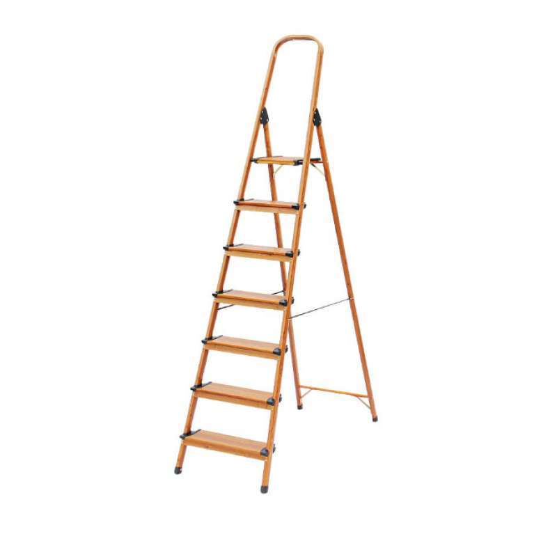 Promo Tangga Lipat Motif Kayu Krisbow 7 Step Aluminium Diskon 23% Di ...
