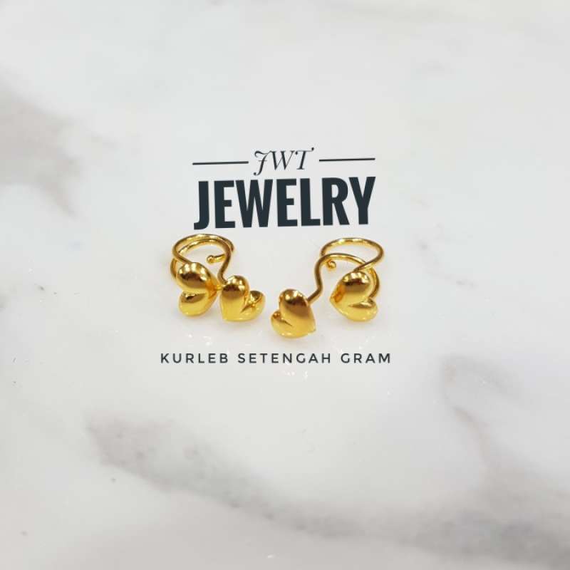 Jual Anting Giwang Emas Model Tusuk Toge Bintang Hati Love - Segitiga ...