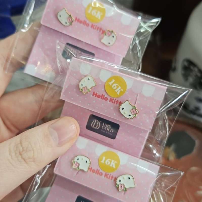 Jual Anting Toge End Loop Hello Kitty Sanrio Emas Asli 700 70% 16k Ubs ...