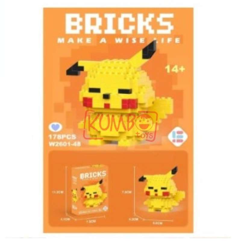 Promo Mainan Edukasi Bricks Lego Mini Mainan Balok Susun 3d - Pikachu ...