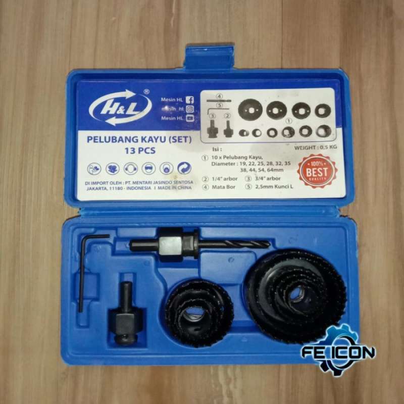 Promo (fe)hole Saw Set 13 Pc / Mata Bor Kayu /mata Pelubang Diskon 23% ...