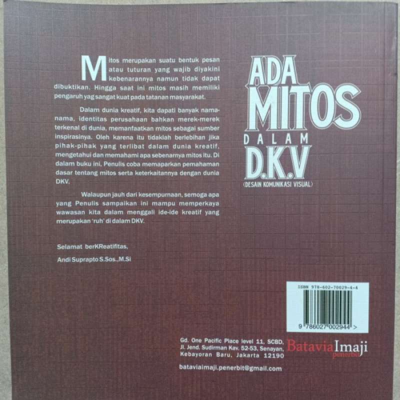 Jual Buku Ada Mitos Dalam Dkv Desain Komunikasi Visual Andi Suprapto Di Seller Reaver ...