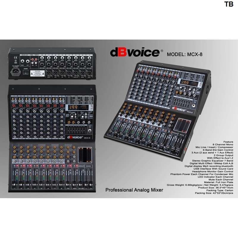 Jual Mixer Dbvoice Mcx 8 Original 8 Channel Db Voice Mcx8 Di Seller ...