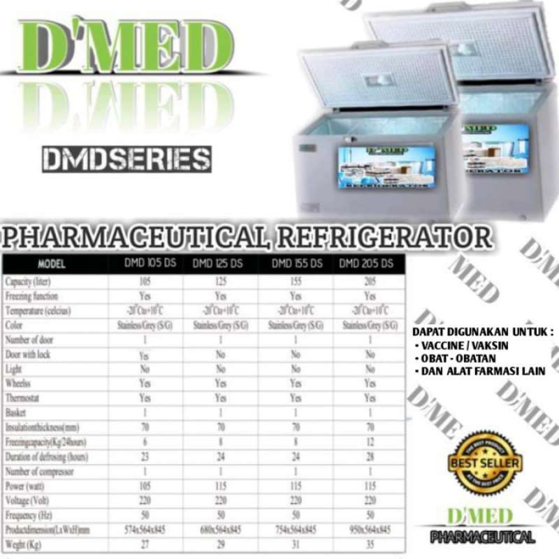Promo Pharmaceutical Refrigerator Freezer Dmed Kulkas Vaksin Dmed ...