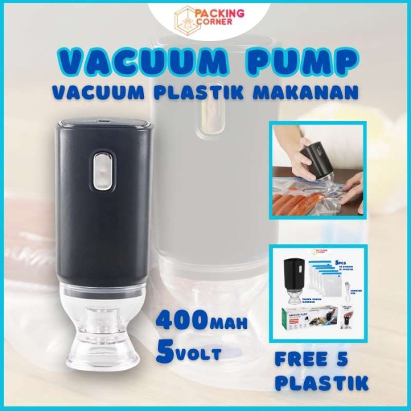 Promo Alat Pompa Vakum Plastik Wireless Makanan Kulkas Zipper Free 5 ...