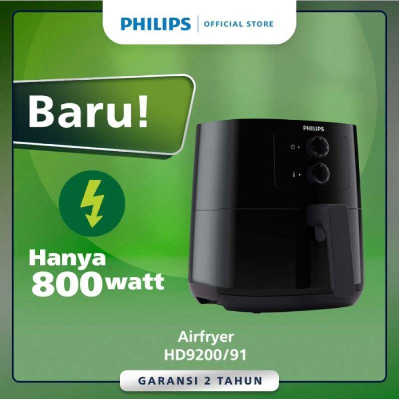 Promo Promo Low Watt Air Fryer Hd9200/91 - 800 Watt Baru Diskon 12% Di ...