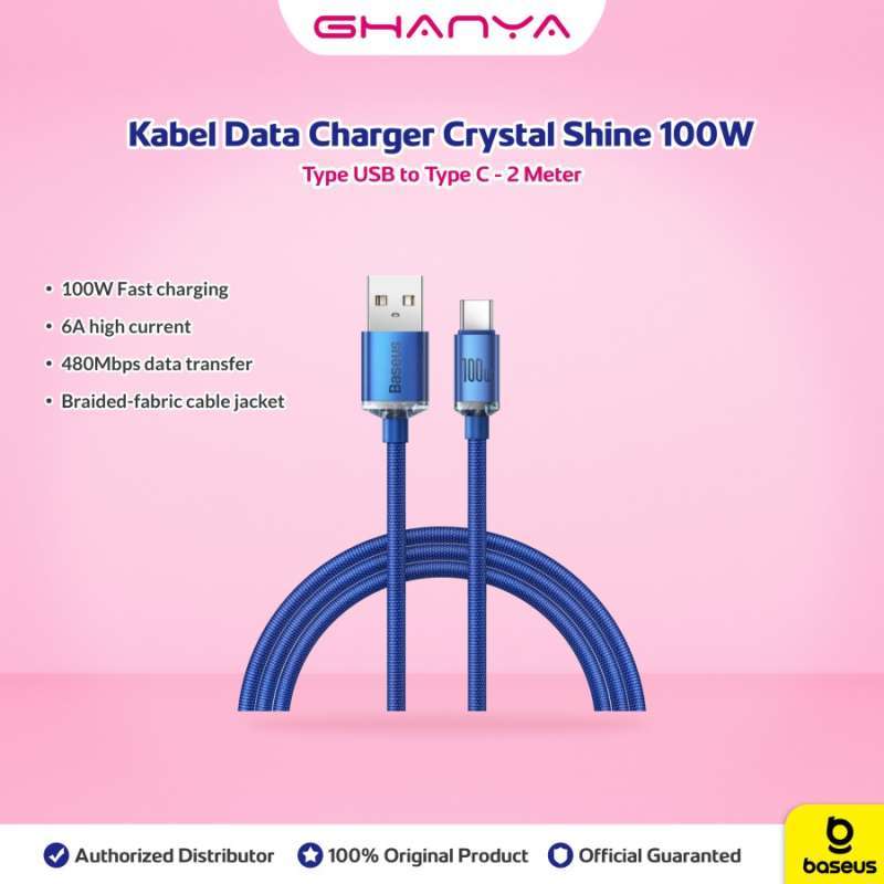 Promo Baseus Kabel Data Crystal Shine 100w 6a Usb To Type C 2 Meter ...