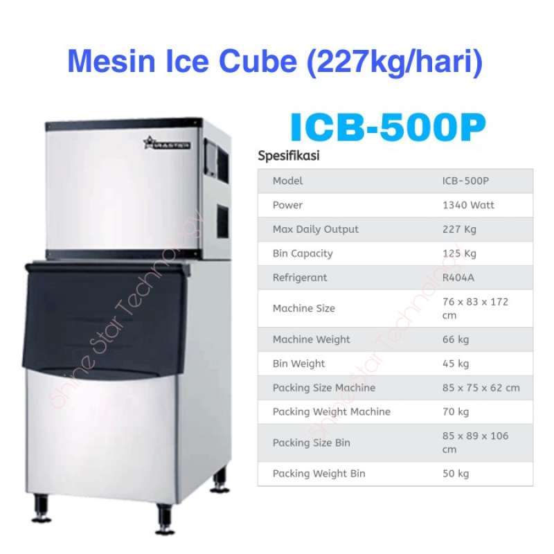 Jual Mesin Es Batu Cube Ice Cube Machine Icb-280p Icb-350p Icb-500p Wirastar Cocok Untuk Home ...