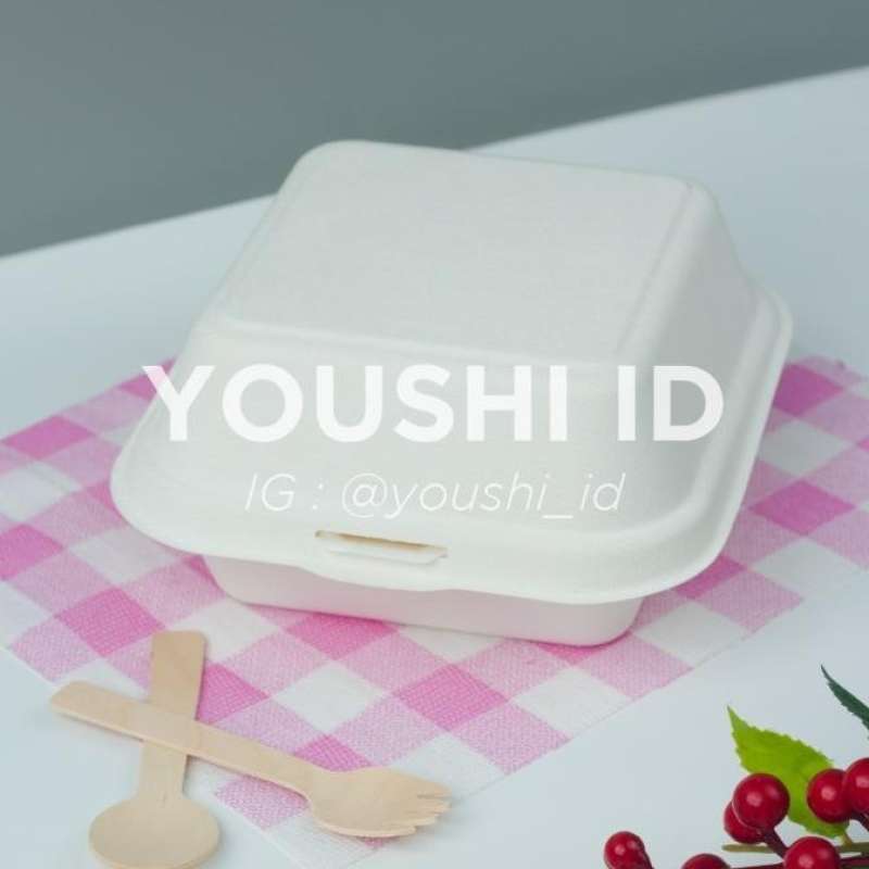Jual Bisa Gosend Bagasse Burger Box/ Korean Cake Box/ Bento Cake Box ...