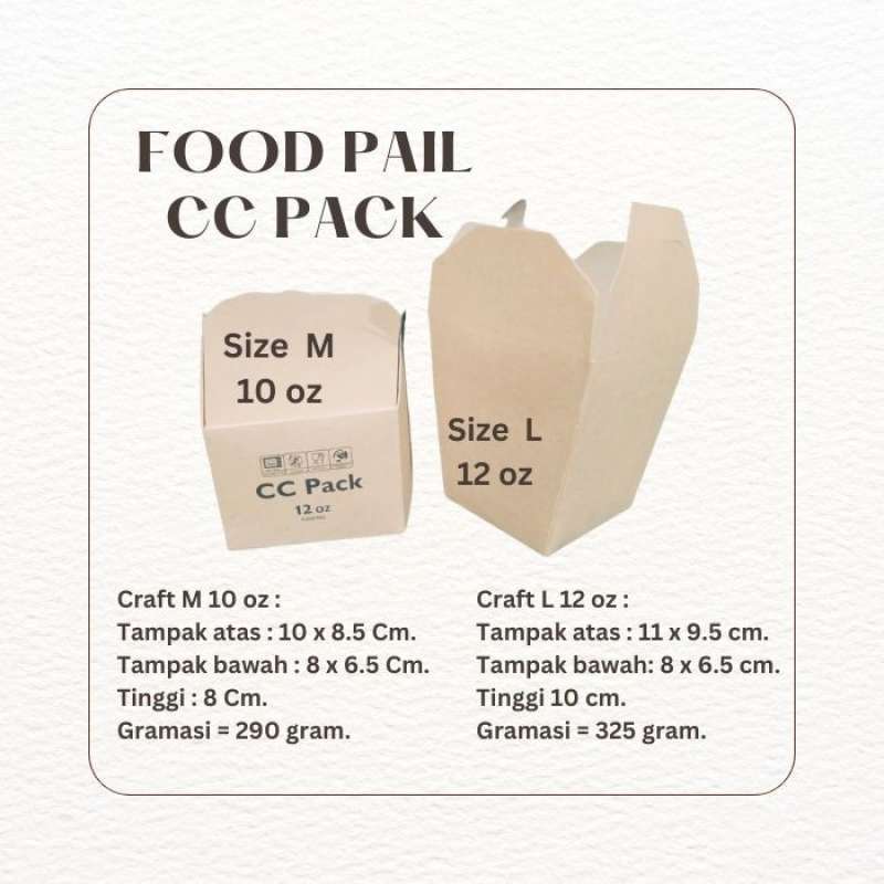 Jual Food Pail | Paper Lunch Box | Rice Box Craft | Kotak Makanan Kraft ...