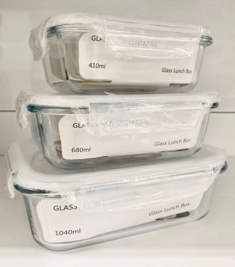 Jual Glasslock Lunch Set/tempat Makan Wadah Kaca/food Storage ...