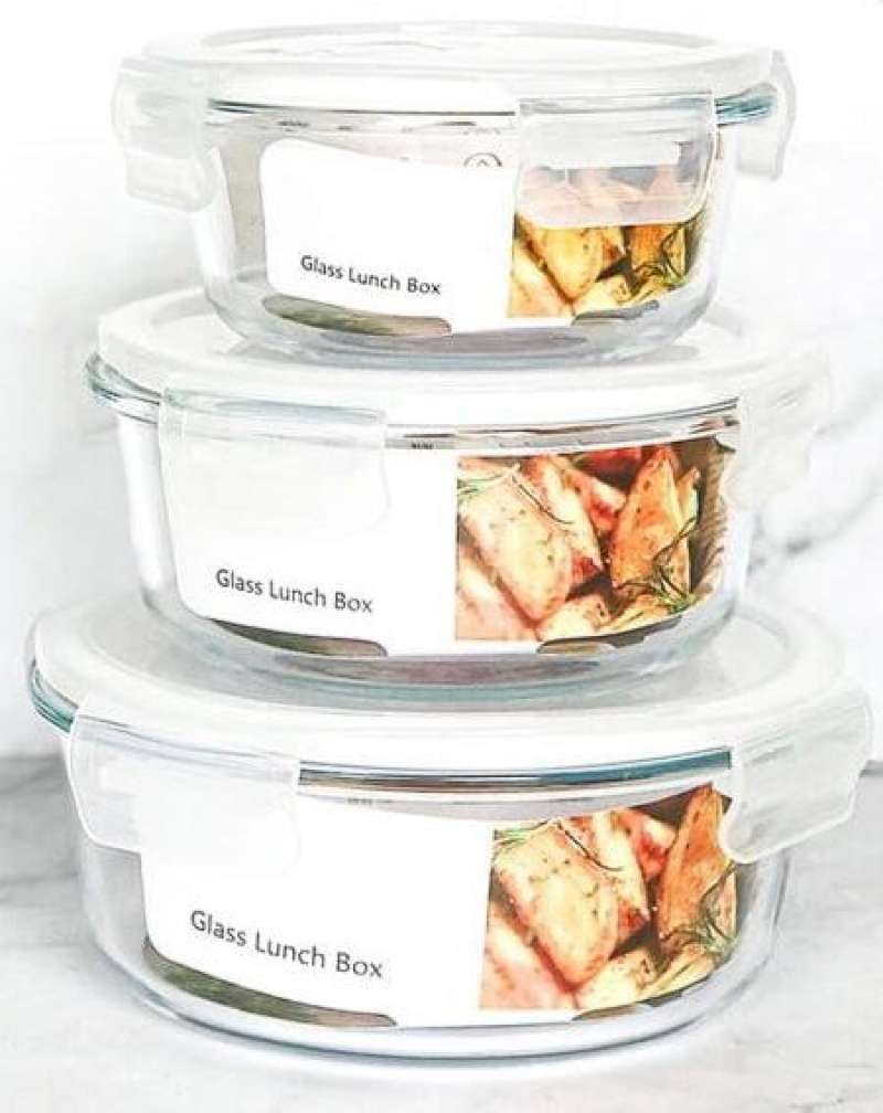 Jual Glasslock Lunch Set/tempat Makan Wadah Kaca/food Storage ...